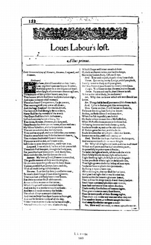 Loves Labour lost (facs. 1st Folio 1623) - Online Library of Liberty