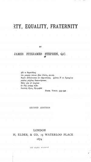 Liberty, Equality, Fraternity (1874 ed) - Online Library of Liberty