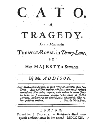 Cato. A Tragedy (1713 ed.) - Online Library of Liberty